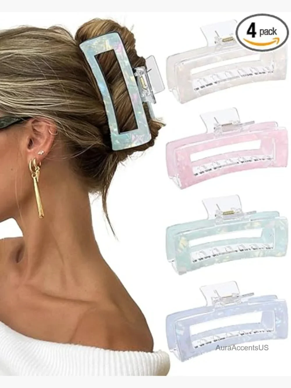 Accessories | 5 Inch Large Acrylic Hair Claw Clip Set For Thick Hair ...